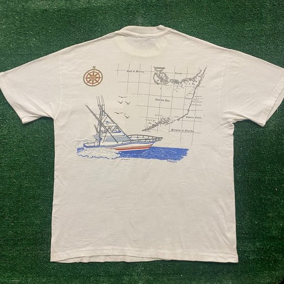 Hanes | Shirts | Vintage 9s Essential Florida Keys Map Single Stitch ...